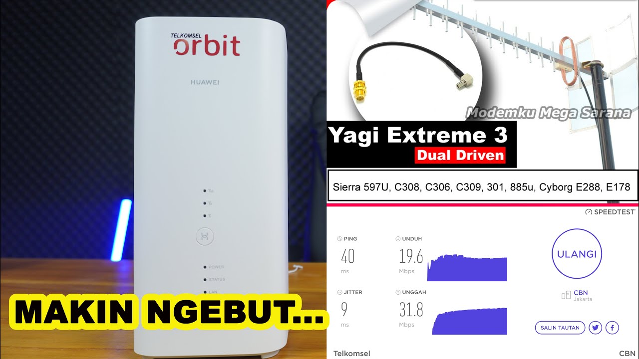 MAKIN NGEBUT!!! UJI TEST SPEED TELKOMSEL ORBIT MAX DENGAN ANTENA ...