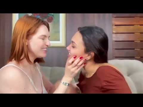 new best friend lesbian kiss 💋 _ girl kissing girl _ emotional love moment _ first time kiss 😘