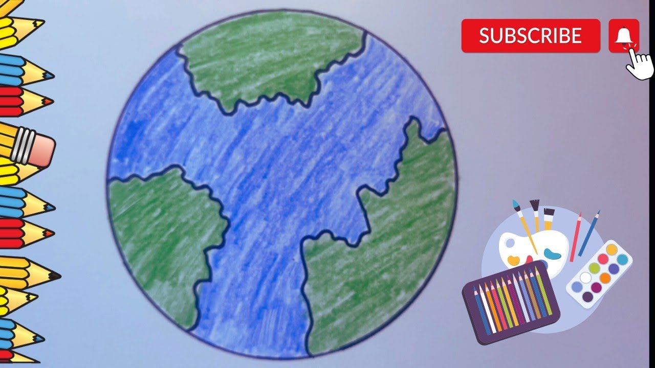 How To Draw Earth Easy 🌍 Hmari Prthvi Kesi Dikhti hai🎨 - YouTube