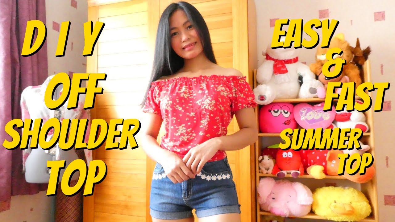 DIY Off shoulder Top Tutorial || How to make an Off Shoulder Top ...