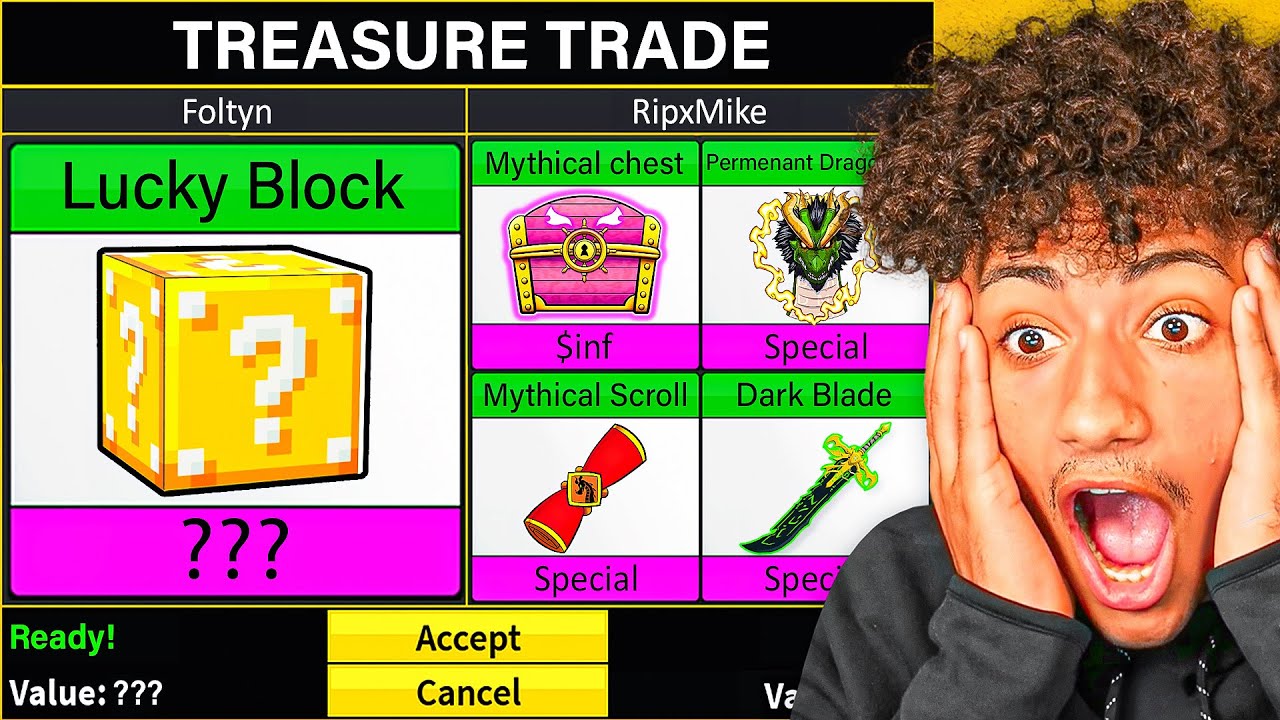 Blox Fruits, Trading LUCKY BLOCKS To Kitsune Fruit! - YouTube
