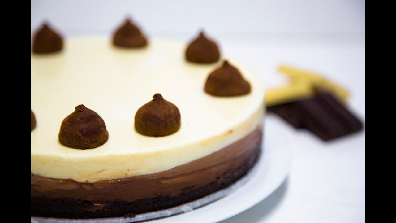 TARTA DE 3 CHOCOLATES. Easy recipe THREE CHOCOLATE CAKE - YouTube