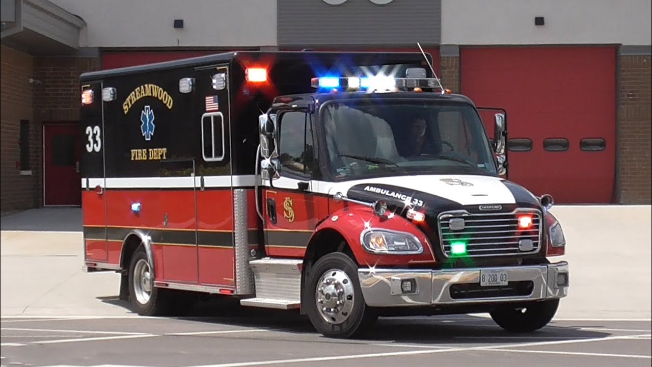 Streamwood Fire Dept Ambulance 33 Responding - YouTube