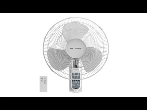 PELONIS 16'' Wall Mounted Fan with Remote Control - YouTube