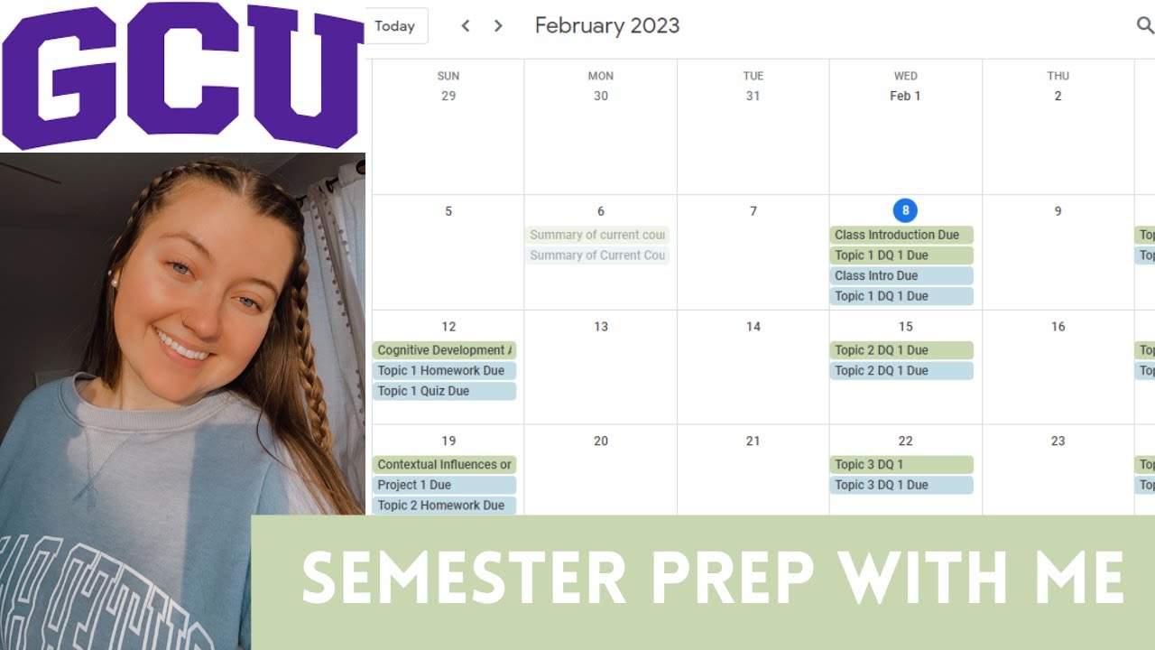 Semester Prep With Me l How I Use Google Calendar for School l Planner ...
