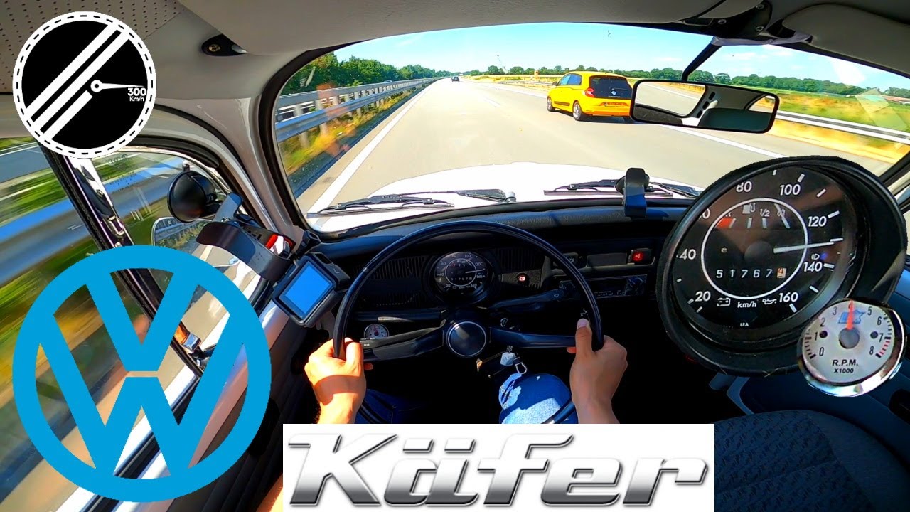 VW Käfer 1600i 44 PS Top Speed Drive On German Autobahn No Speed Limit ...