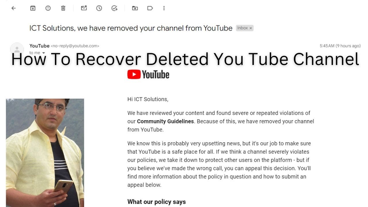 We have removed your channel from You tube | How to Recover Deleted You ...