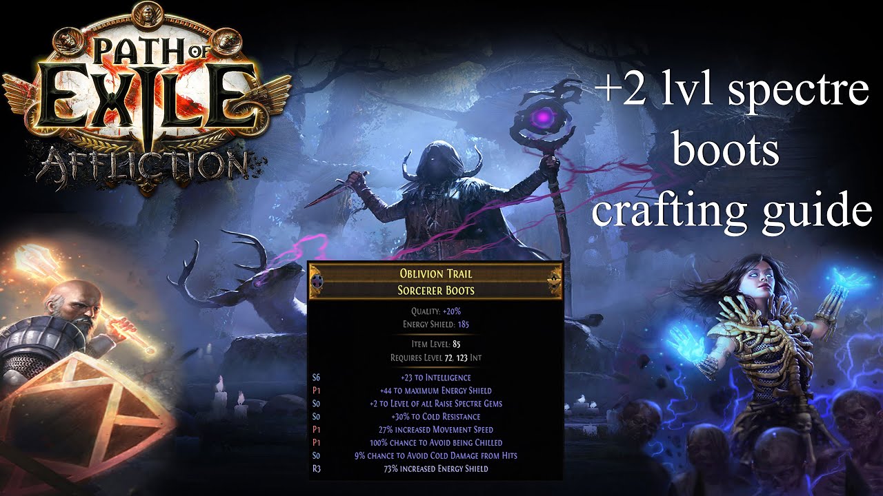 PoE 3.23 (Affliction) - Crafting guide for +2 spectre boots - YouTube