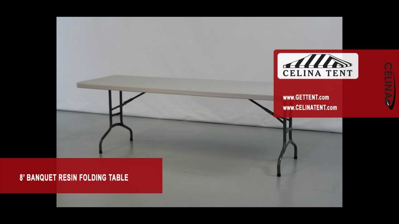 8' x 30" Banquet / Rectangle Resin Folding Tables - YouTube