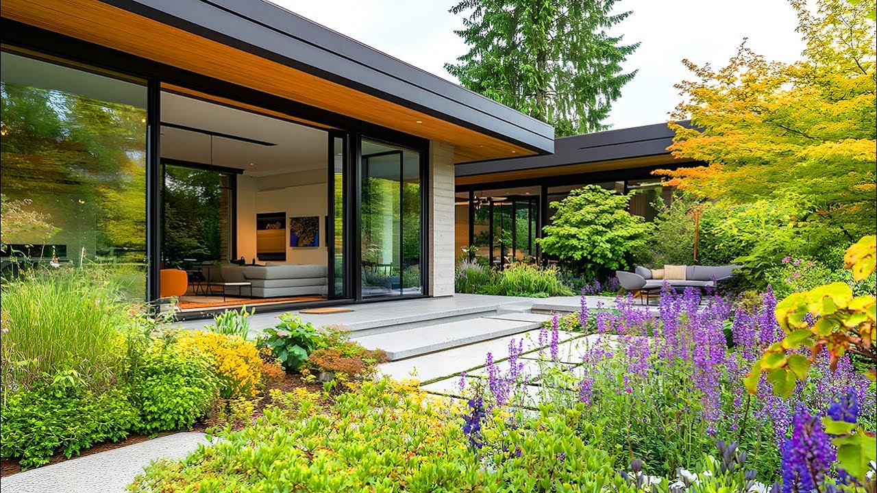 Modern Meets Nature: Cozy Open Plan Single-Storey Home with Garden ...