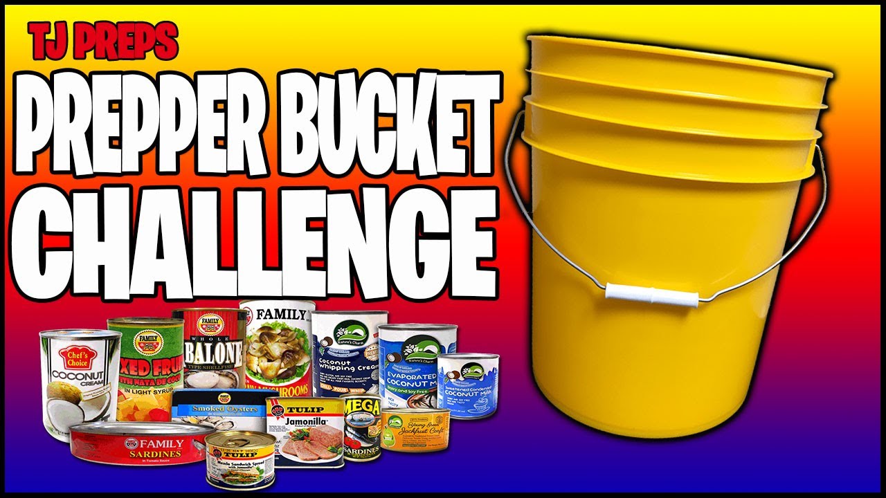 PREPPER BUCKET CHALLENGE - FOOD STASH - YouTube