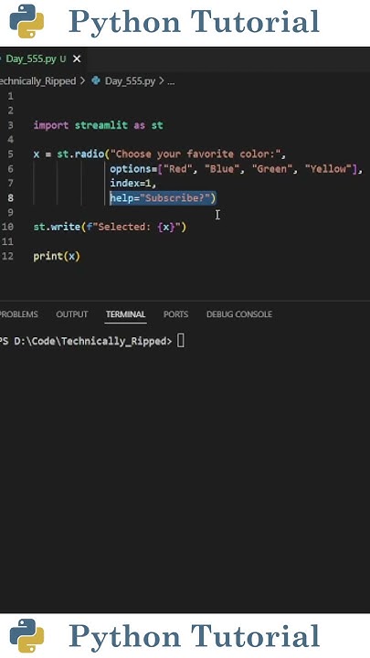 Adding Radio Buttons To Streamlit Web App | Python Tutorial - YouTube