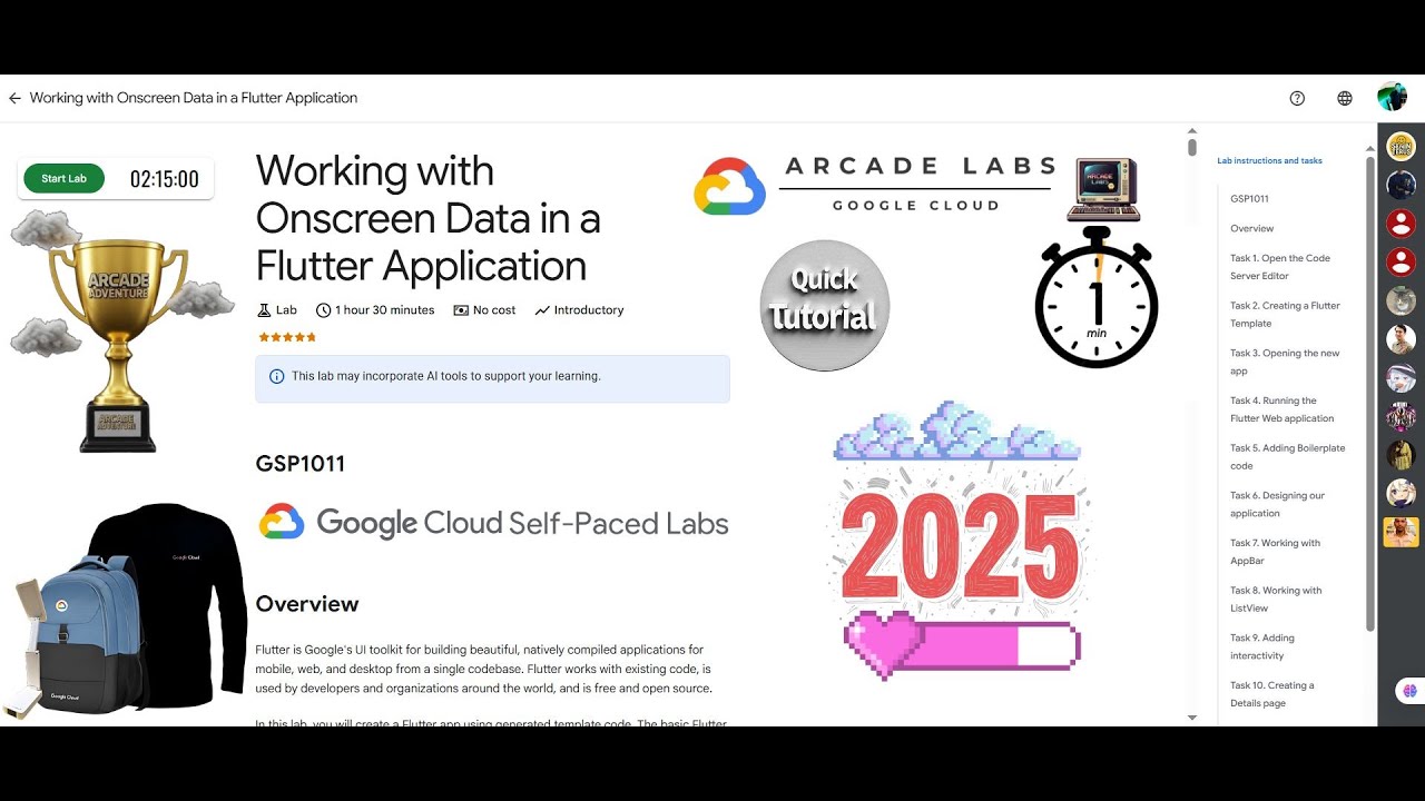 [NEW2025] Working with Onscreen Data in a Flutter Application | #GSP1011 | #qwiklabs | Lab ...