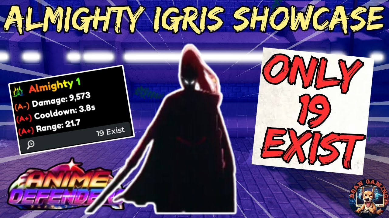ALMIGHTY EVO IGRIS SHOWCASE!! ANIME DEFENDERS TD ROBLOX - YouTube