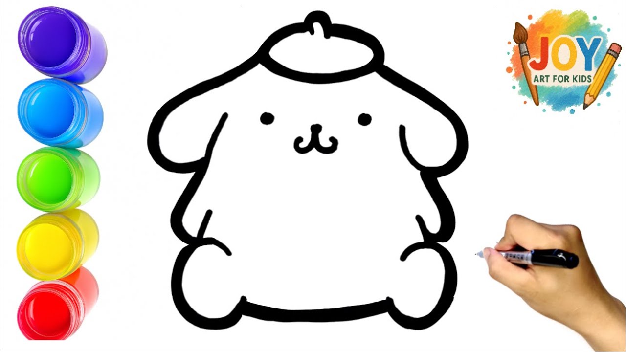 How to Draw Pom Pom Purin from Sanrio! Let’s Draw Kawaii Character with ...