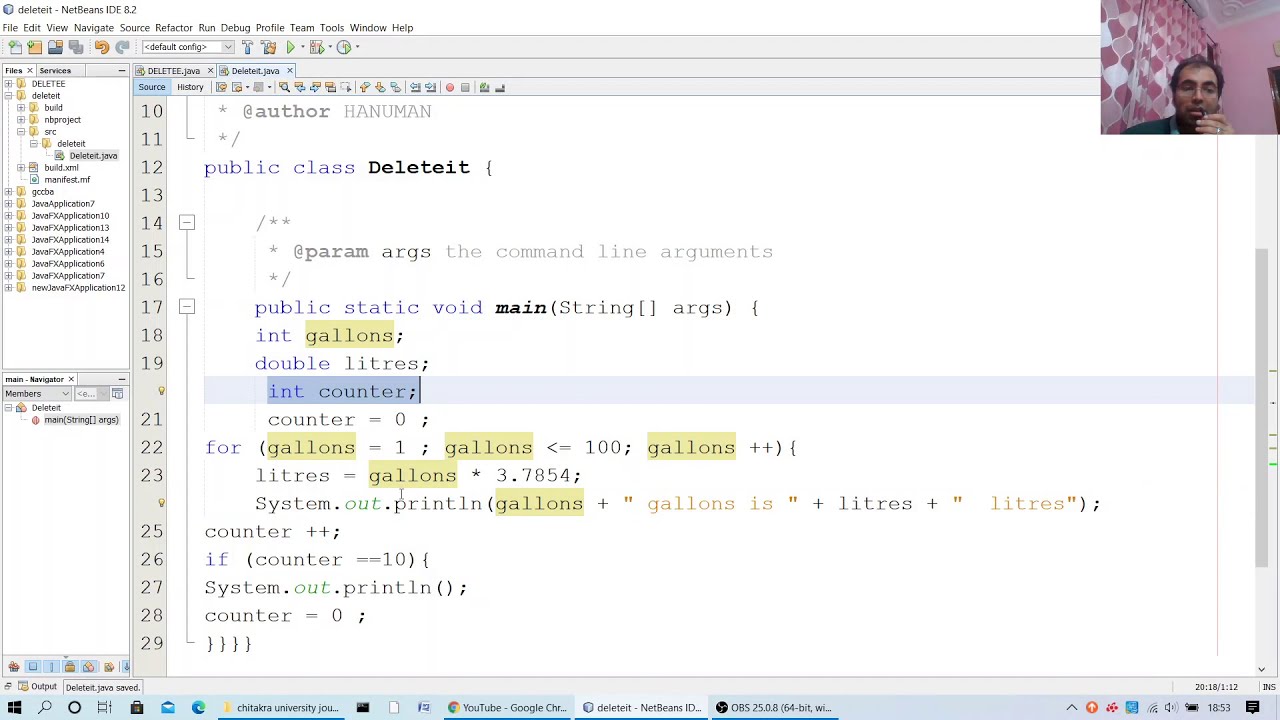 convert gallons in litres in java - YouTube