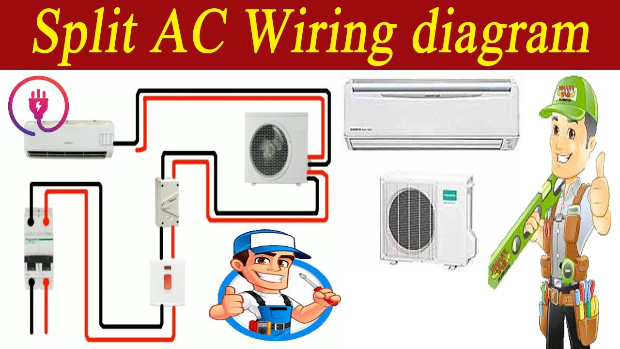 split ac wiring diagram indoor outdoor single phase |how to connection ...