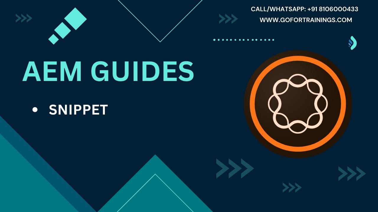 #10 Efficient Content Creation: Using Snippets in AEM Guides ...