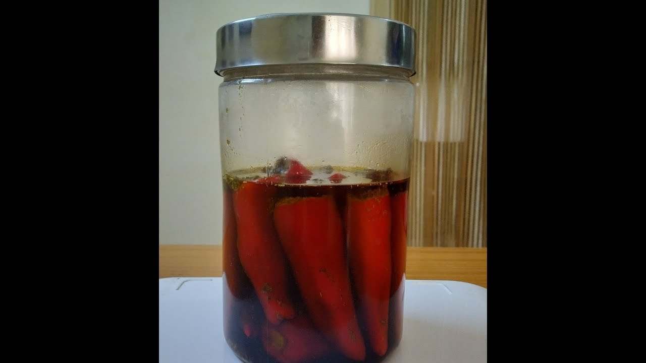 Stuffed Red Chilli Pickle Recipe - YouTube