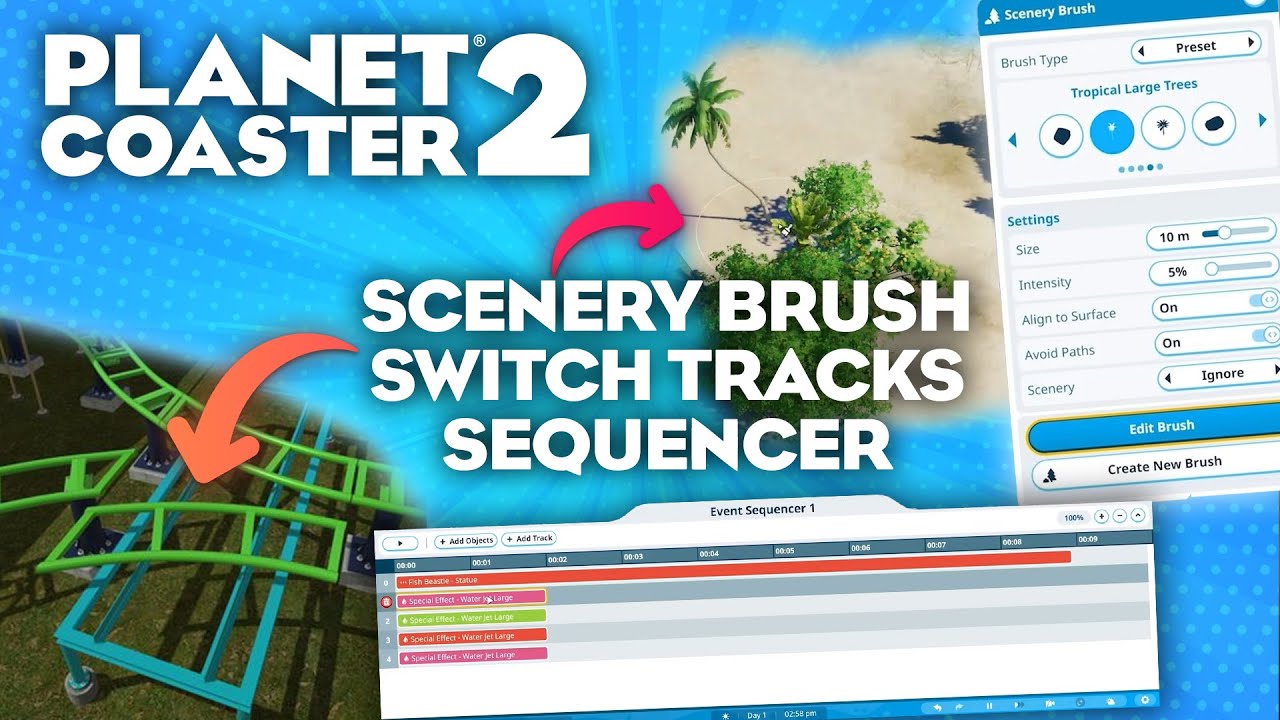 SWITCHTRACKS, Scenery Brush and more - Planet Coaster 2 Content Reveal ...