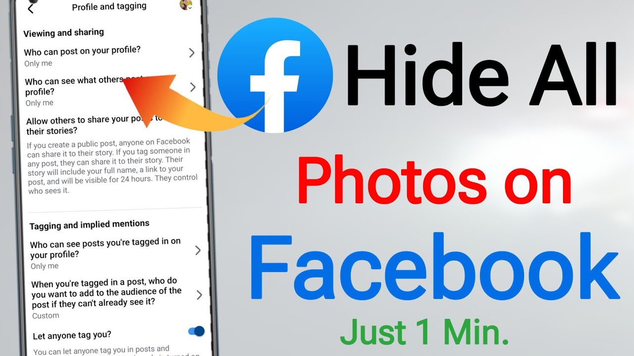 How To Hide All Facebook Photos - Only Me Setting || Facebook All Post ...