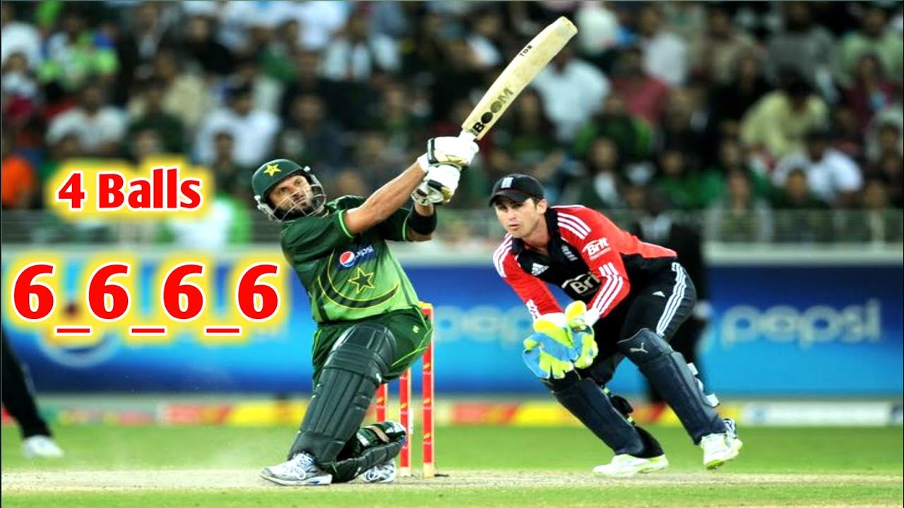 Shahid Afridi 4 Consecutive Sixes Makes history | Bombastic Knock ...