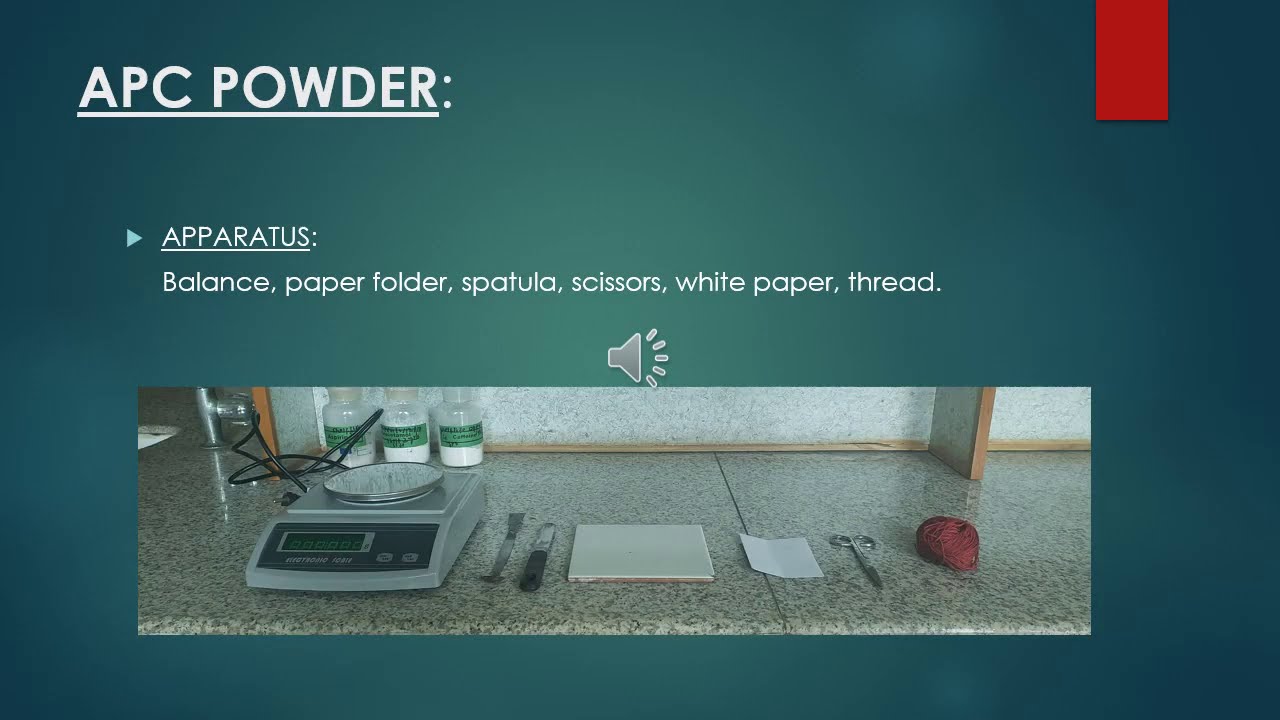 Pharmacology PRACTICAL by: Dr. Mahnoor Fatima on Topic: APC Powder - YouTube