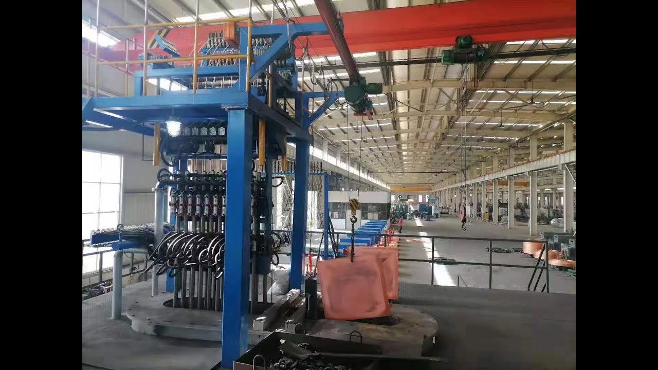 Process of copper rod continuous casting and rolling line - YouTube