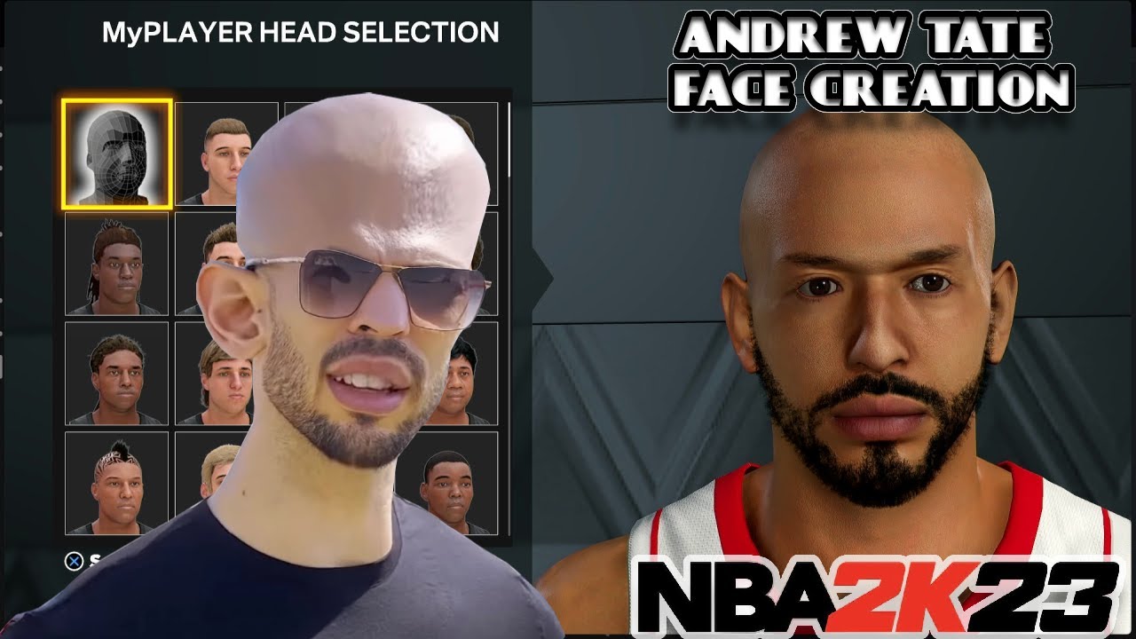 BEST ANDREW TATE FACE CREATION NBA2K23 - YouTube