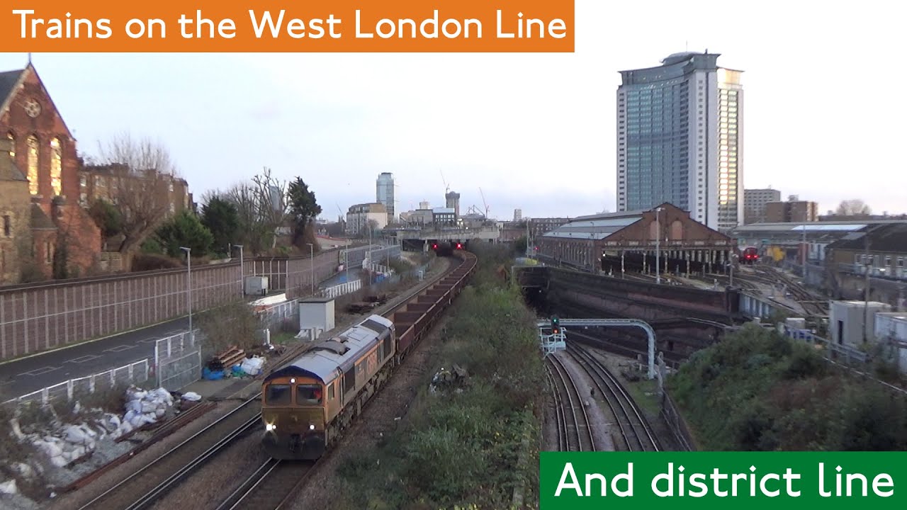 London overground and underground trains on the west london line - YouTube
