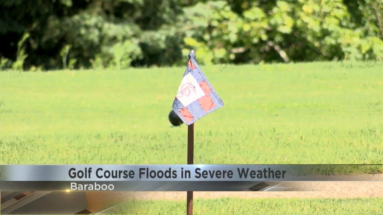 Baraboo golf course drying out after days of severe weather - YouTube