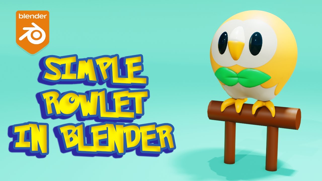 A Simple 3d Rowlet Pokemon in Blender - YouTube