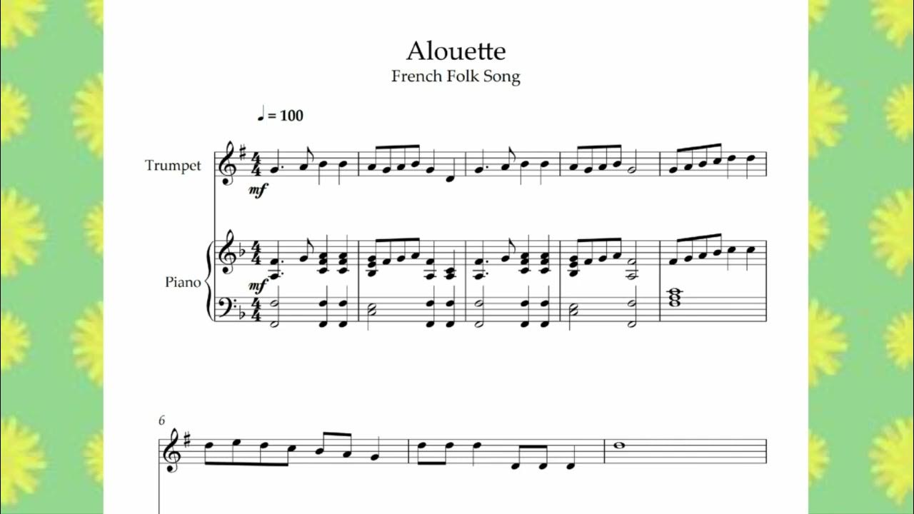 Alouette - French Folk Song (Trumpet + Piano) - YouTube