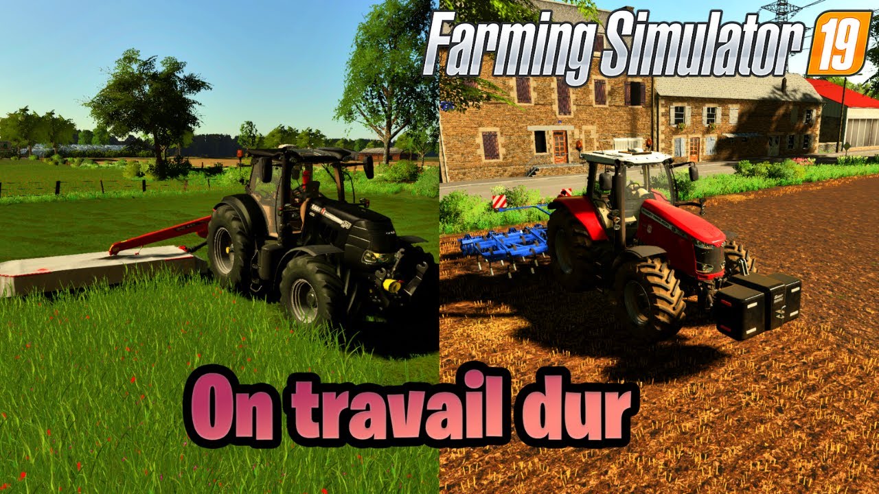 On fauche et on déchaume !Le p'tit Français .Farming simulateur 19 ...