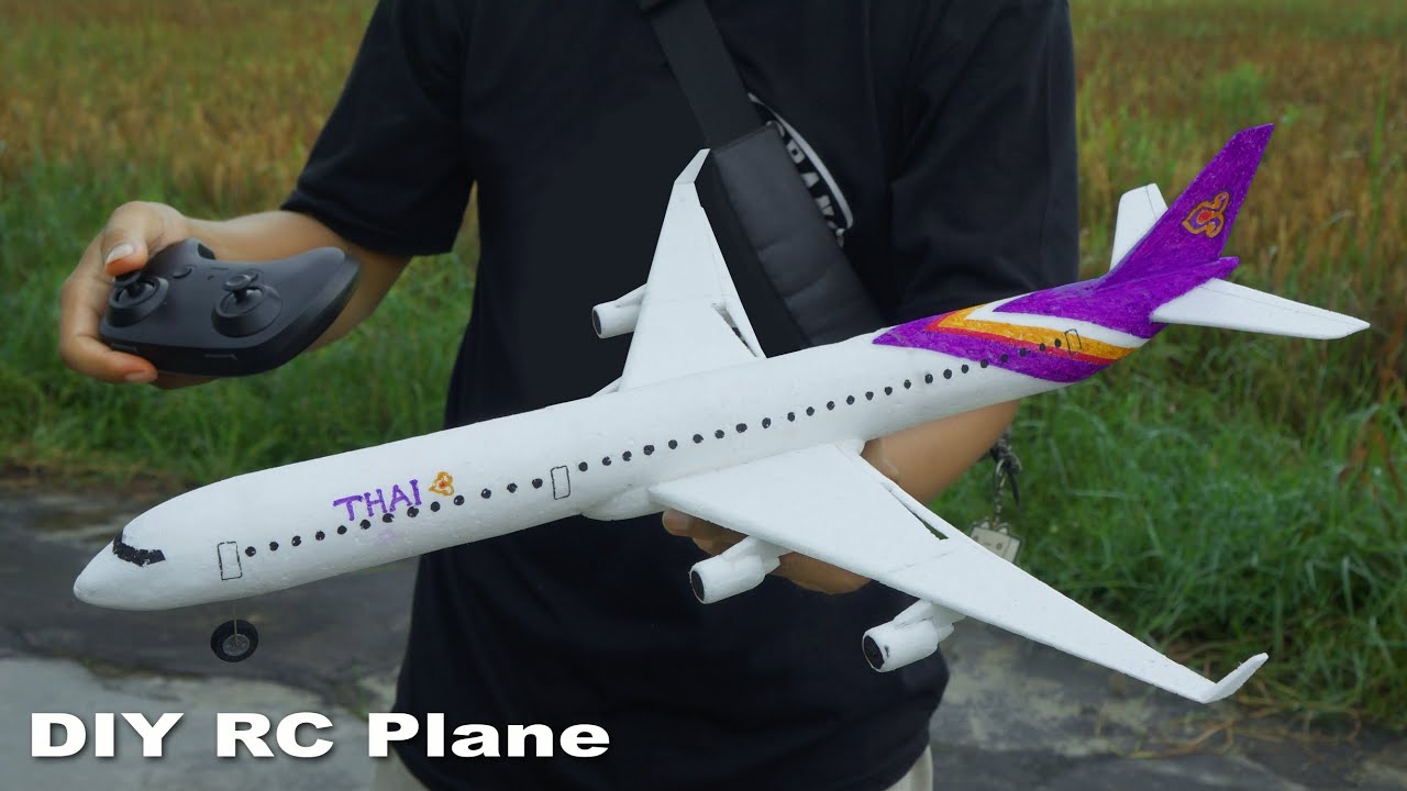 How I made a simple RC plane Full Airbus A340 Thai airways from ...