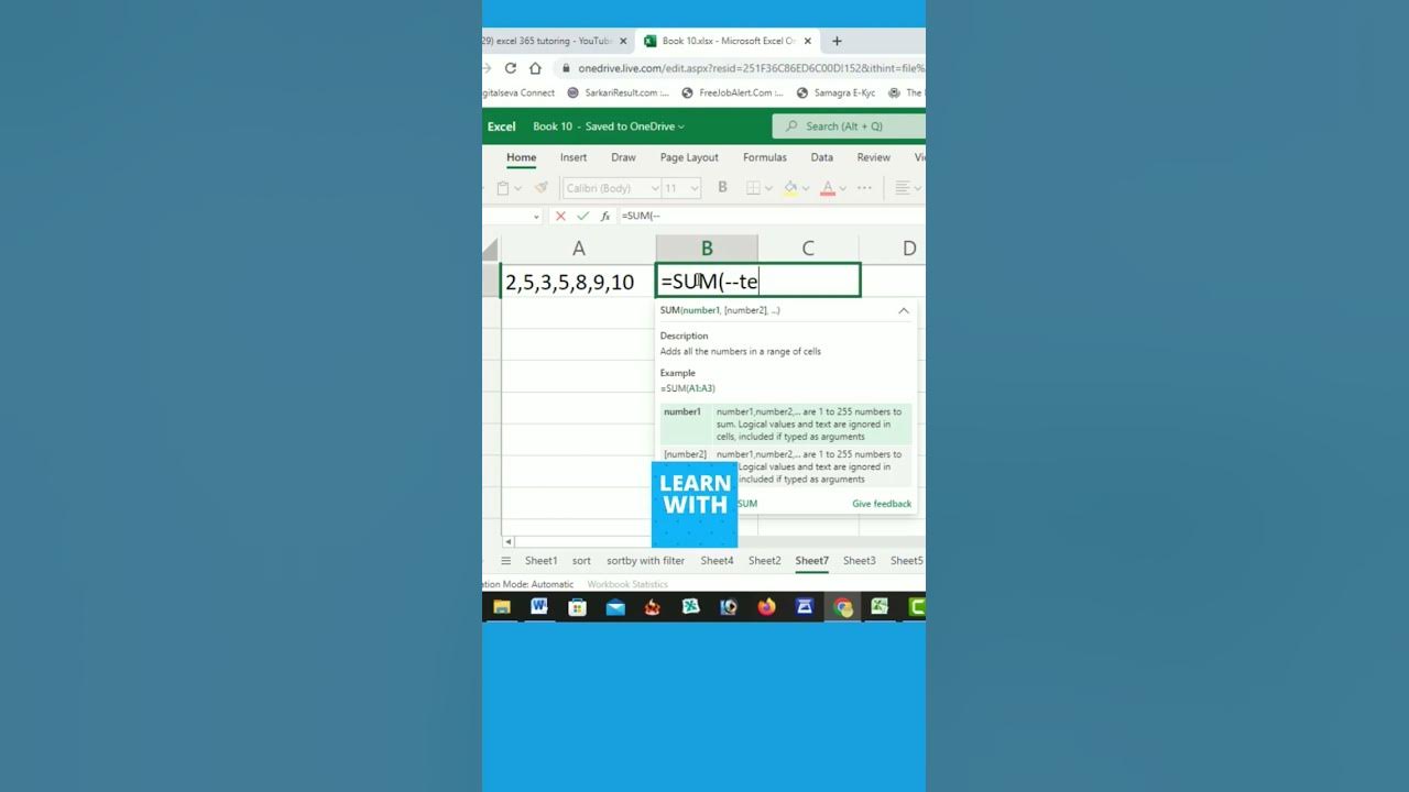 Sum With Textsplit Function Shortsvideo Shorts Excel Short Youtube