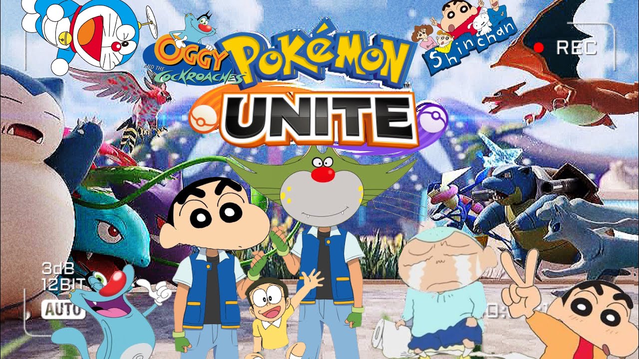 Shinchan and Doraemon plays with Pokemon in Pokemon Unite game android ...