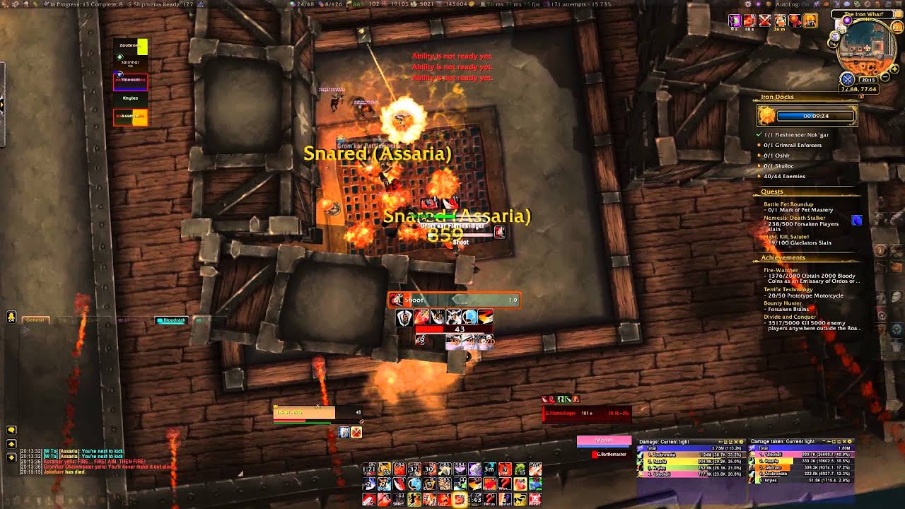 WoD Iron Dock CM Gold (War dps PoV) - YouTube
