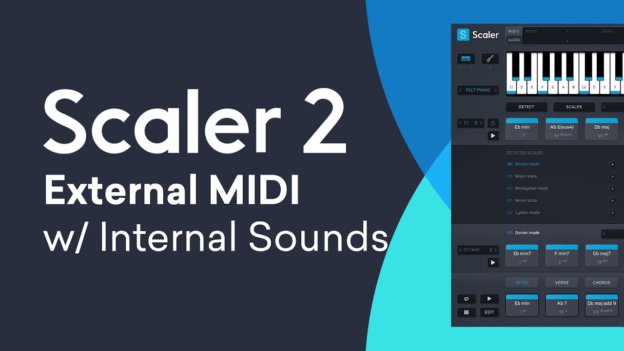 Scaler 2 Tutorial | Using Internal Sounds with External MIDI Clips ...