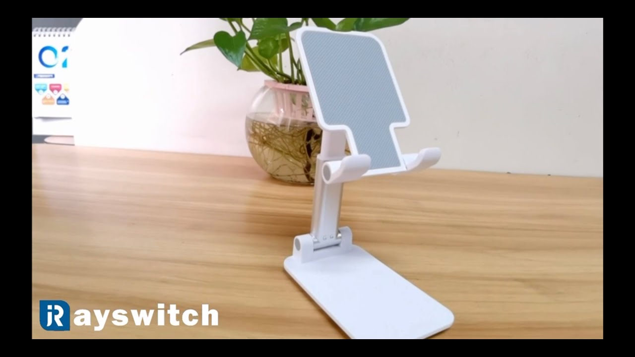 Rayswitch Cell Phone Foldable Stand with Angle Height Adjustable - YouTube