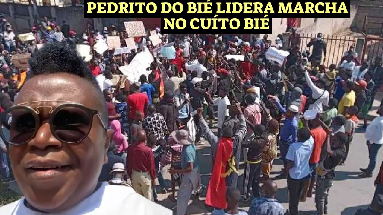Manifestação no Cuito Bié: Pedrito do Bié liderou a marcha - YouTube