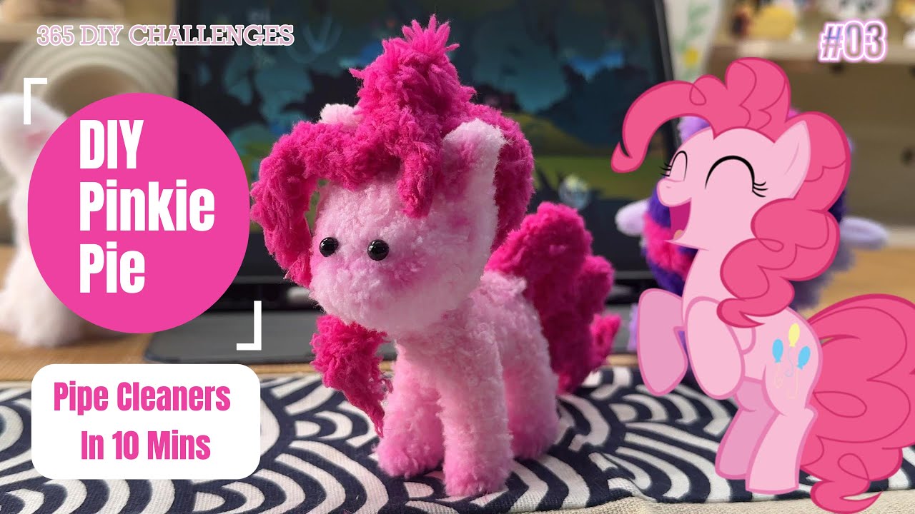 🐴 DIY Pinkie Pie Plushie - My Little Pony Pipe Cleaner Craft! 🦄 - YouTube