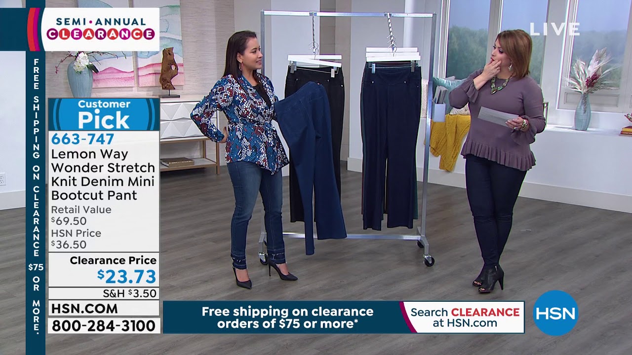 Lemon Way Wonder Stretch Knit Denim MiniBootcut Pant - YouTube