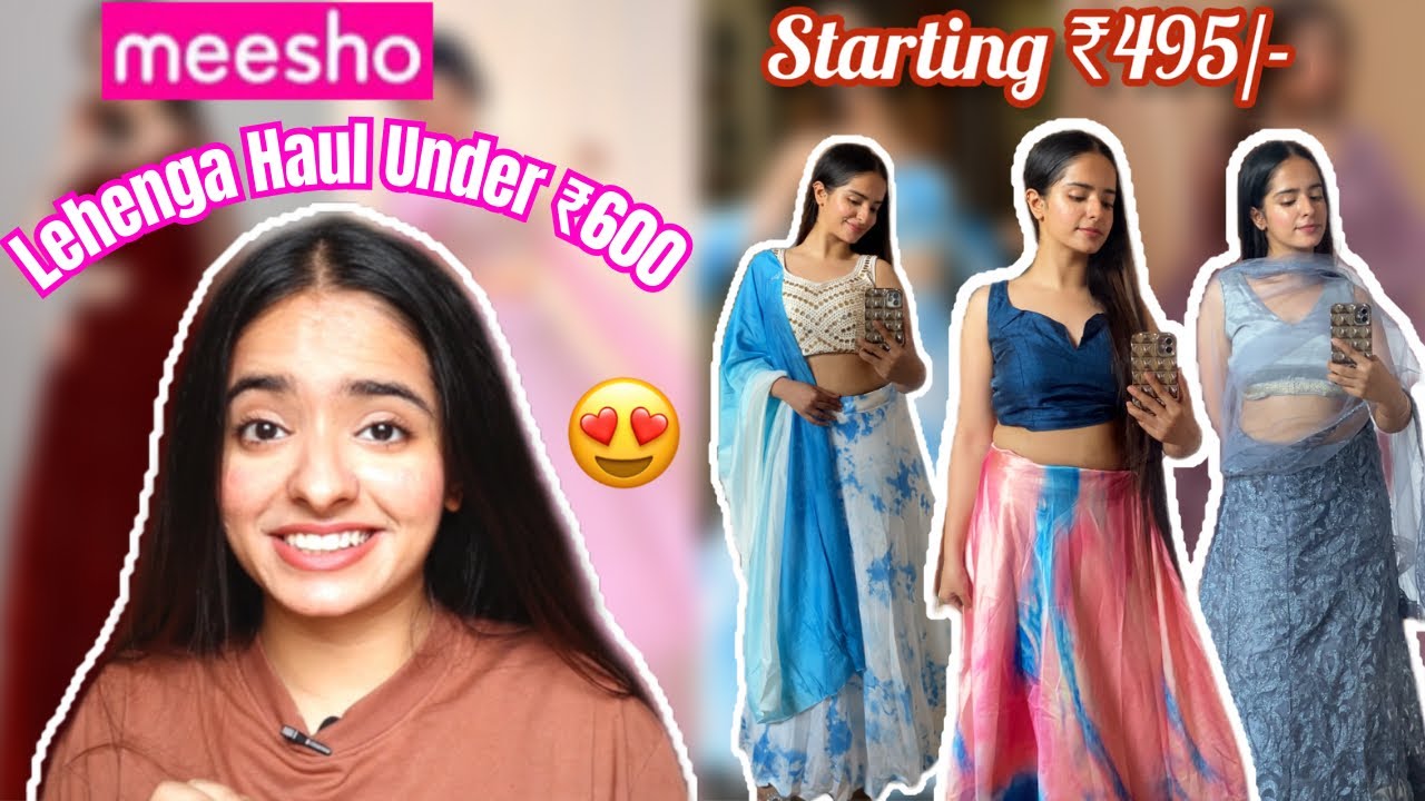 *Affordable* Meesho Lehenga Haul 2023 (Try-on Haul) All Under ₹600 ...