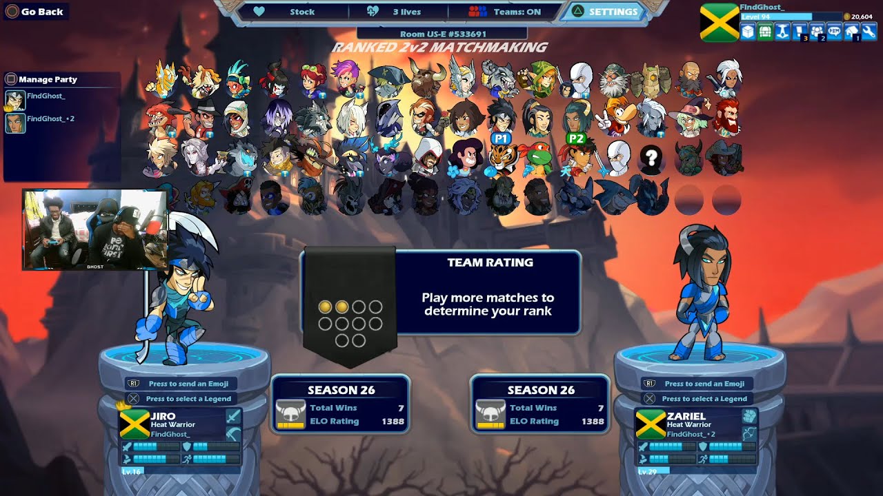 Brawlhalla 2V2 RANKED with Qui - YouTube