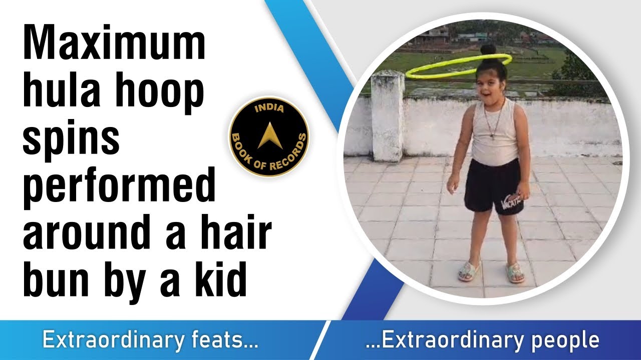 Maximum hula hoop spins performed around a hair bun by a kid - YouTube
