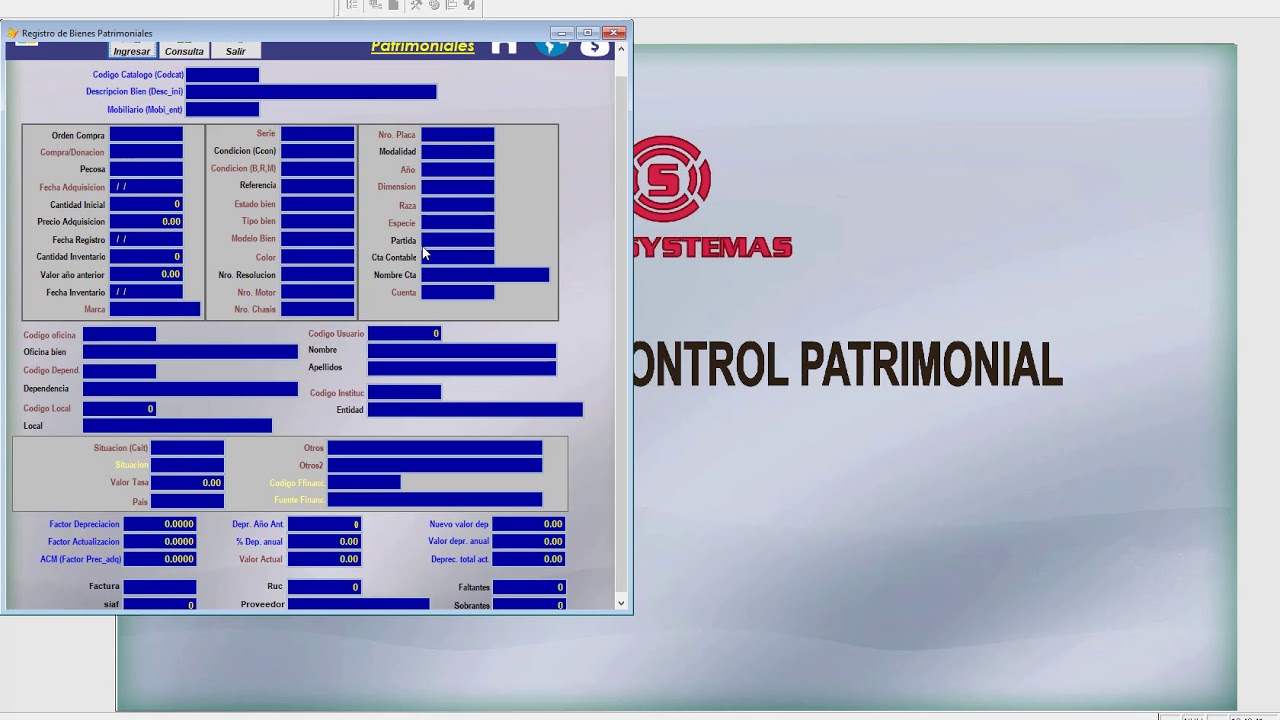 Sistema de Control Patrimonial - YouTube