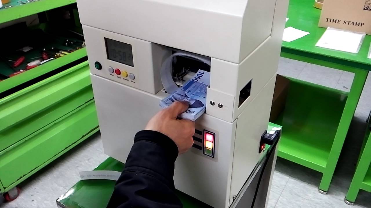 Automatic time printer bill binding machine YL 200PB (bindtec co.,ltd) - YouTube