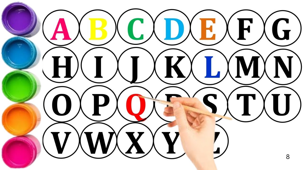 ABCD Coloring in Circle 🎨 | Learn Alphabet with Colors | ABCD Drawing ...