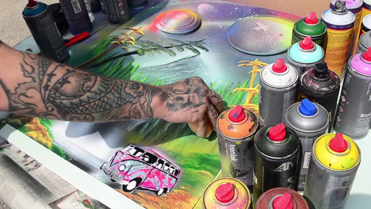 VIDEO TUTORIAL CUADRO PINTADO EN SPRAY - YouTube